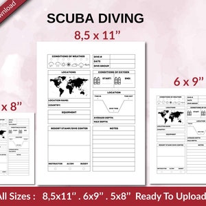 SCUBA Diving 120 Pages Ready to Upload PDF Used as Low Content Planner ...