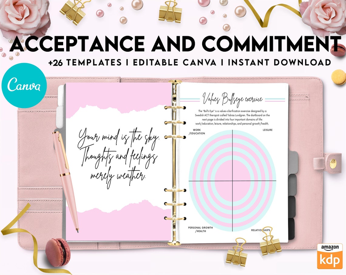 Acceptance and Commitment Therapy Journal Self Discovery - Etsy
