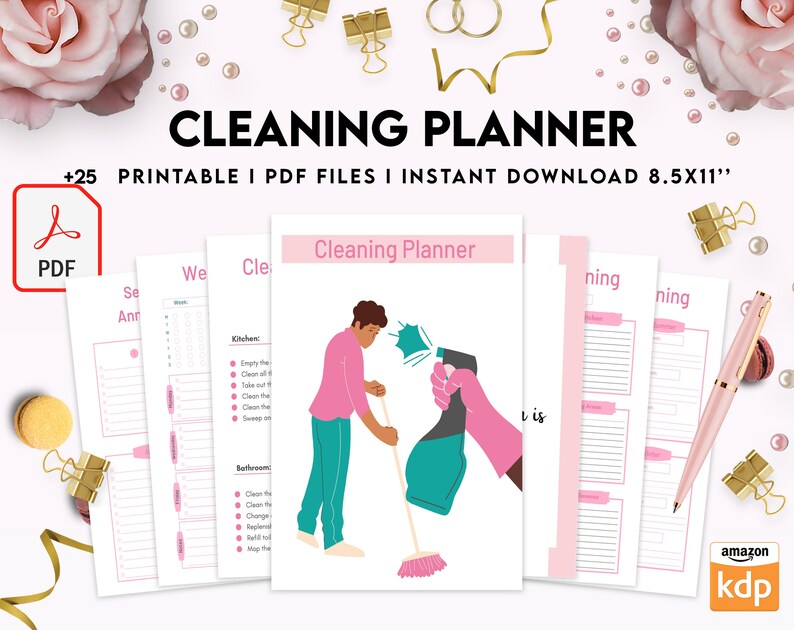Cleaning Planner Daily Weekly Monthly Planner Cleaning - Etsy