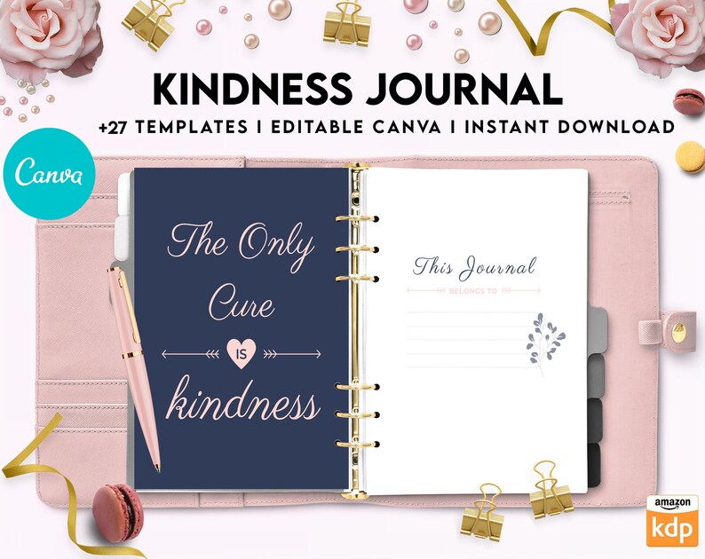 Kindness Journal Act of Kindness Therapy Journal Self - Etsy