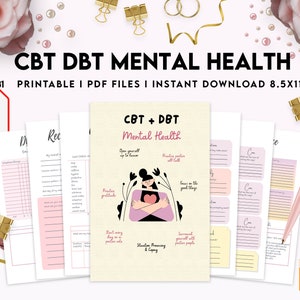CBT DBT Mental Health Journal and Worksheets Situation - Etsy