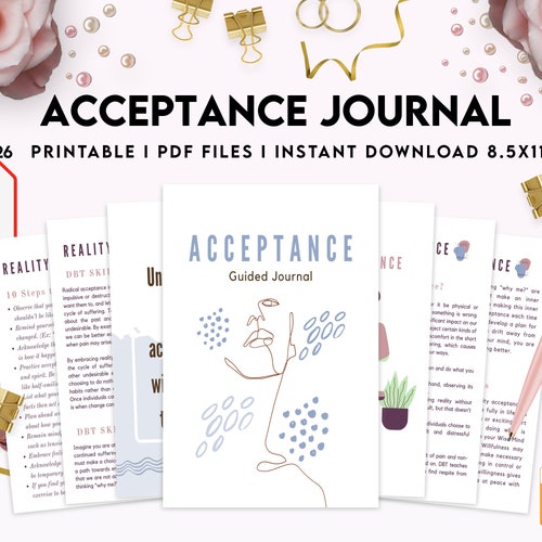 Acceptance Journal Therapy Journal Self Care Planner - Etsy
