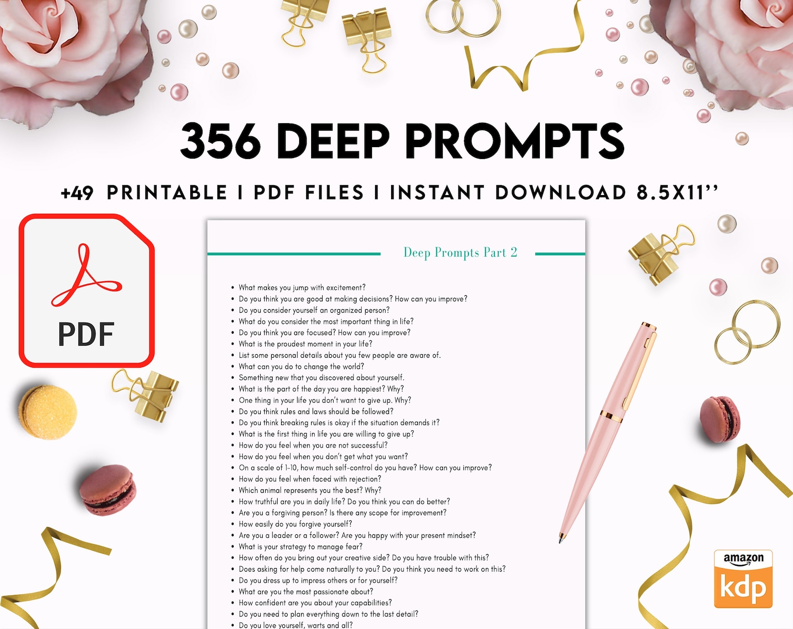 365 Prompts Journal, Mental Health Journal, Self Care Journal, Writing ...