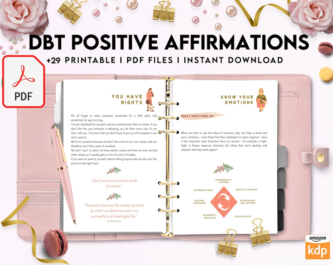 DBT Positive Affirmations Coping Skills Dialectical Behavior - Etsy