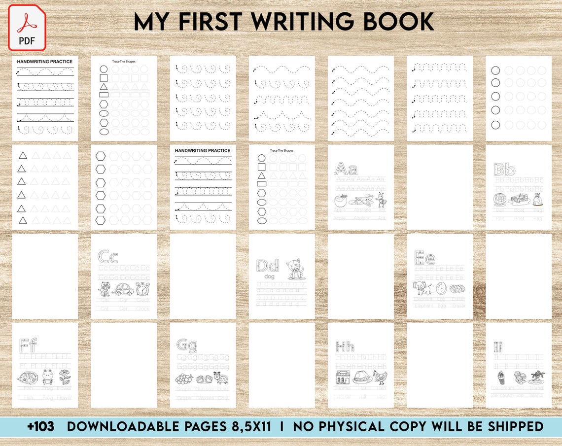 My First Writing Book Activity Book PDF File 8.5x11 Inch for - Etsy
