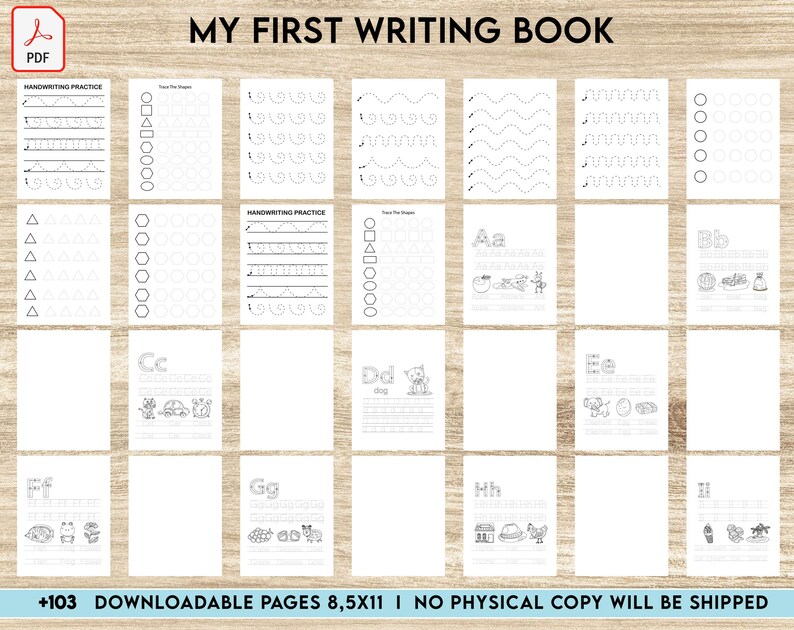 My First Writing Book Activity Book PDF File 8.5x11 Inch for - Etsy
