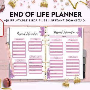 End of Life Planner Final Wishes Planner, Emergency Binder Printable ...