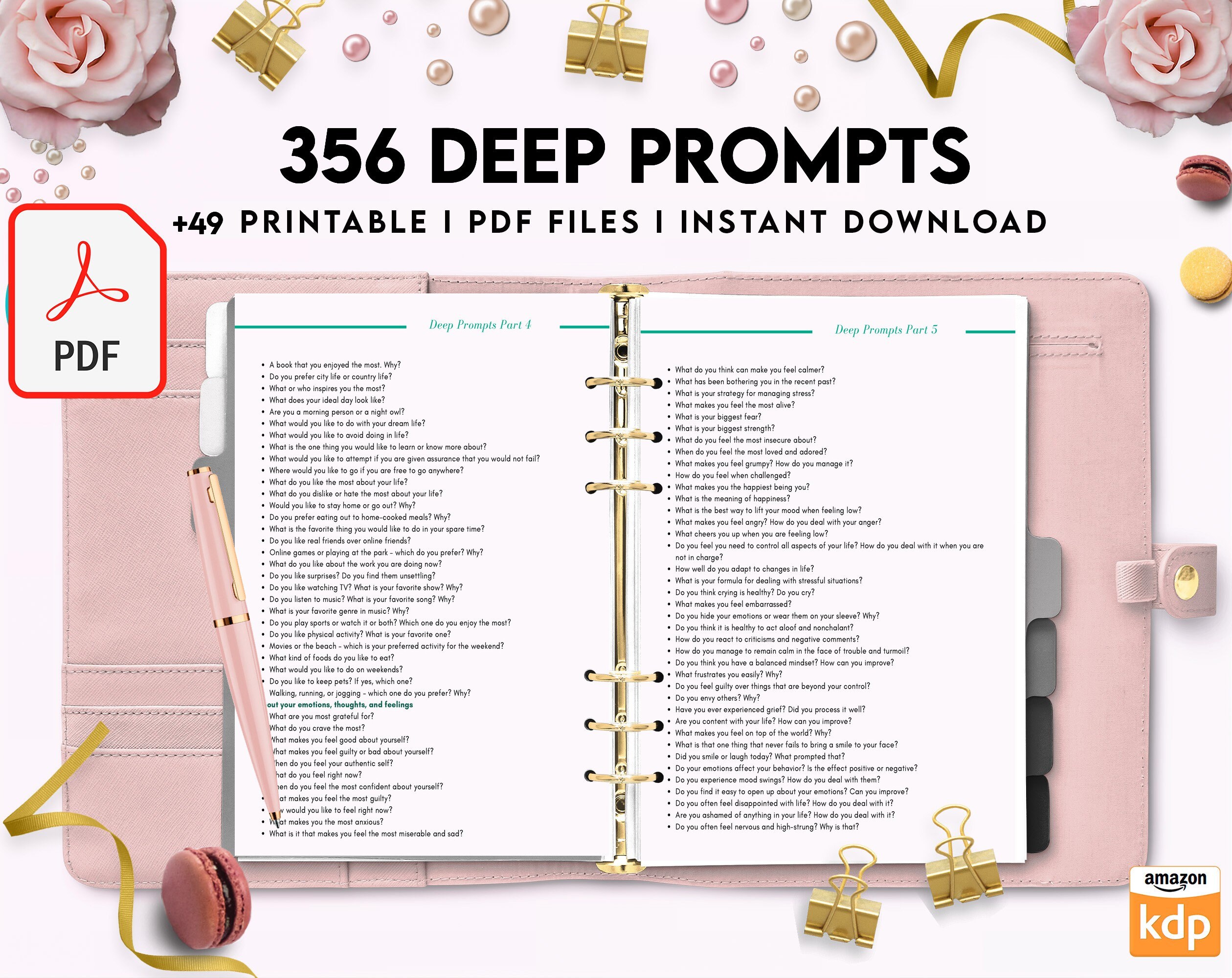 365 Prompts Journal Mental Health Journal Self Care Journal - Etsy