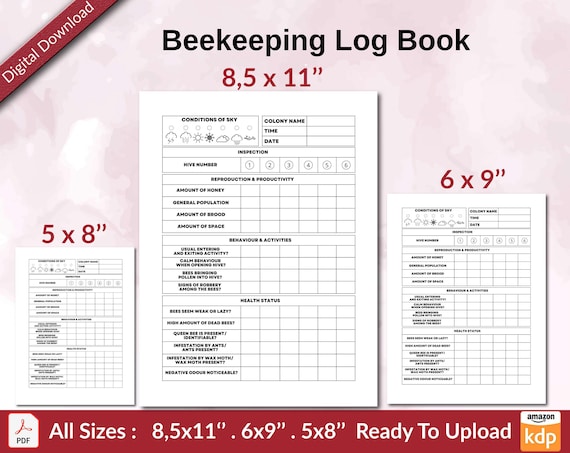 Beekeeping Log Book 120 Pages Ready to Upload PDF Used as Low - Etsy