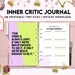 Inner Critic Journal, Self Discovery,self Esteem, Limiting Beliefs ...