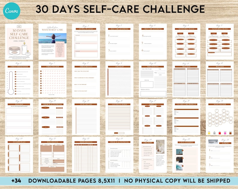 30 Day Self-care Challenge Self Care Journal Self Care - Etsy