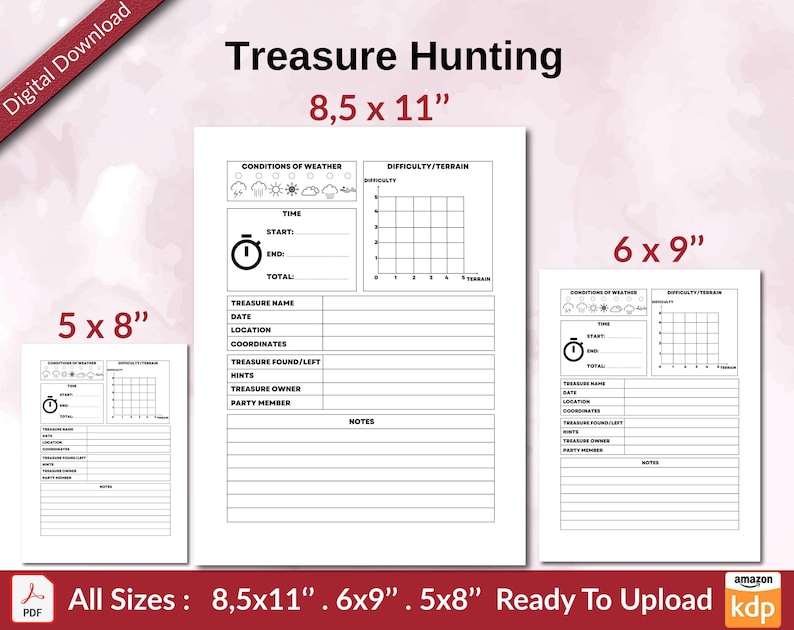 Treasure Hunting 120 Pages Ready to Upload PDF Used as Low - Etsy