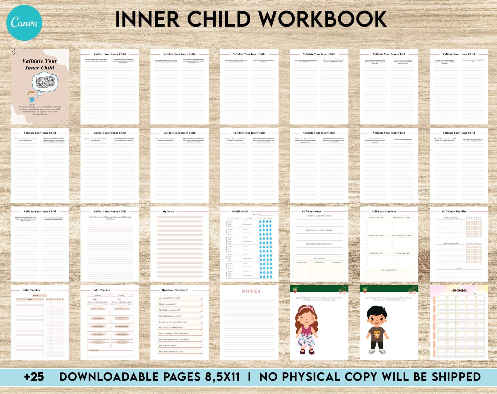 Inner Child Shadow Work Journal Prompts Editable Templates - Etsy