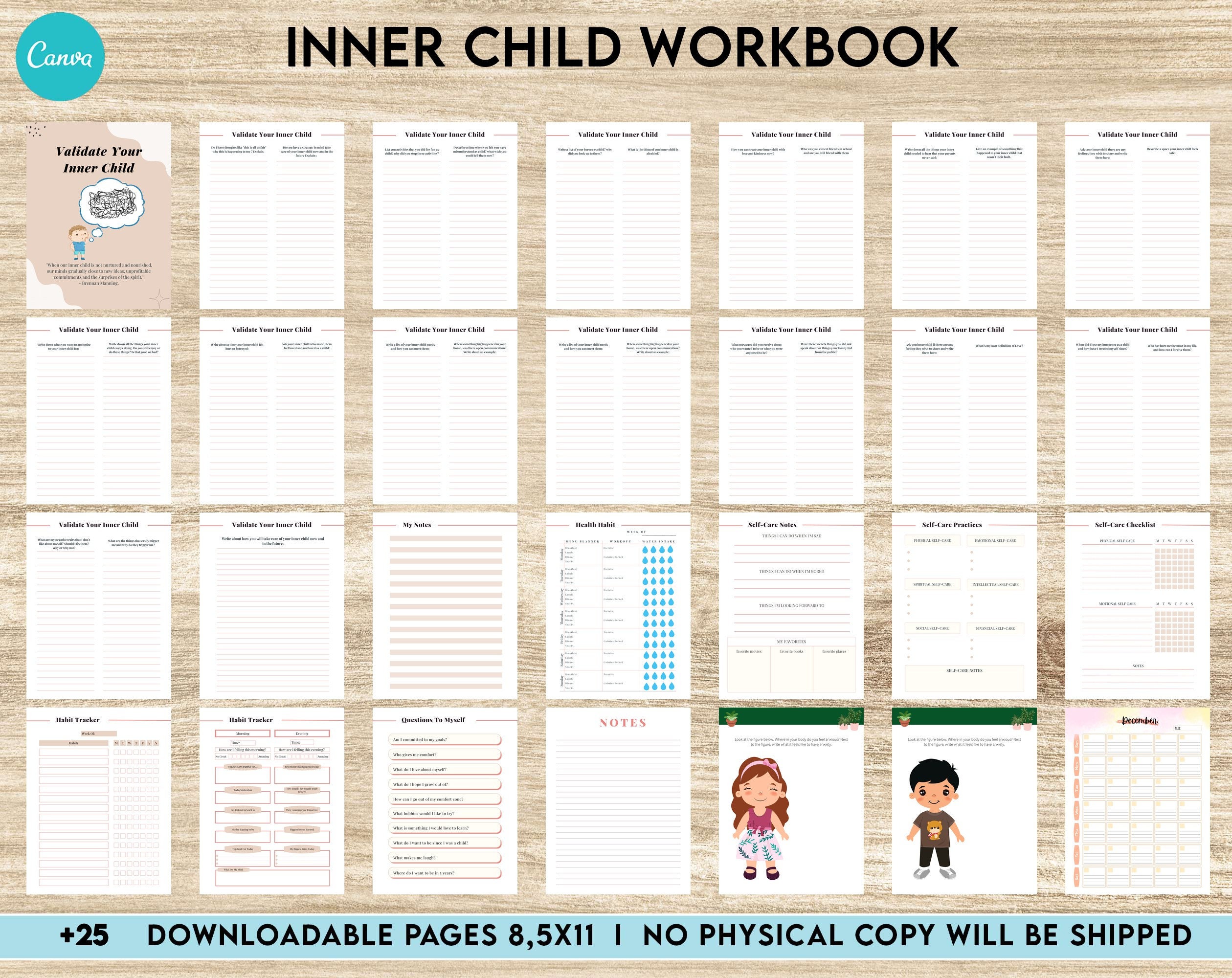 Inner Child Shadow Work Journal Prompts Editable Templates - Etsy
