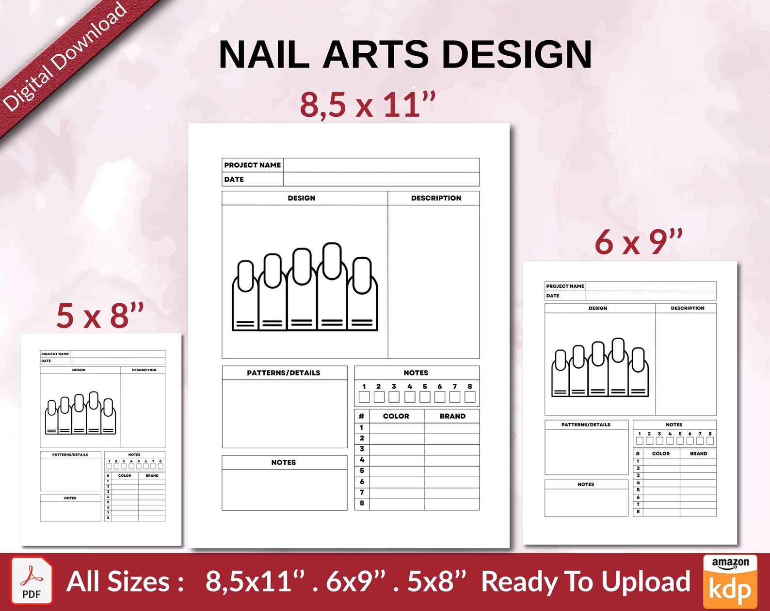 NAIL Arts Design 120 Pages Ready to Upload PDF Used as Low Content ...