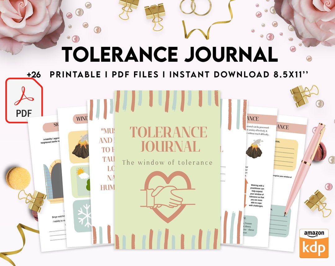 Tolerance Journal, Window of Tolerance, Therapy Journal , Self Discovery, Self Esteem, Digital ...