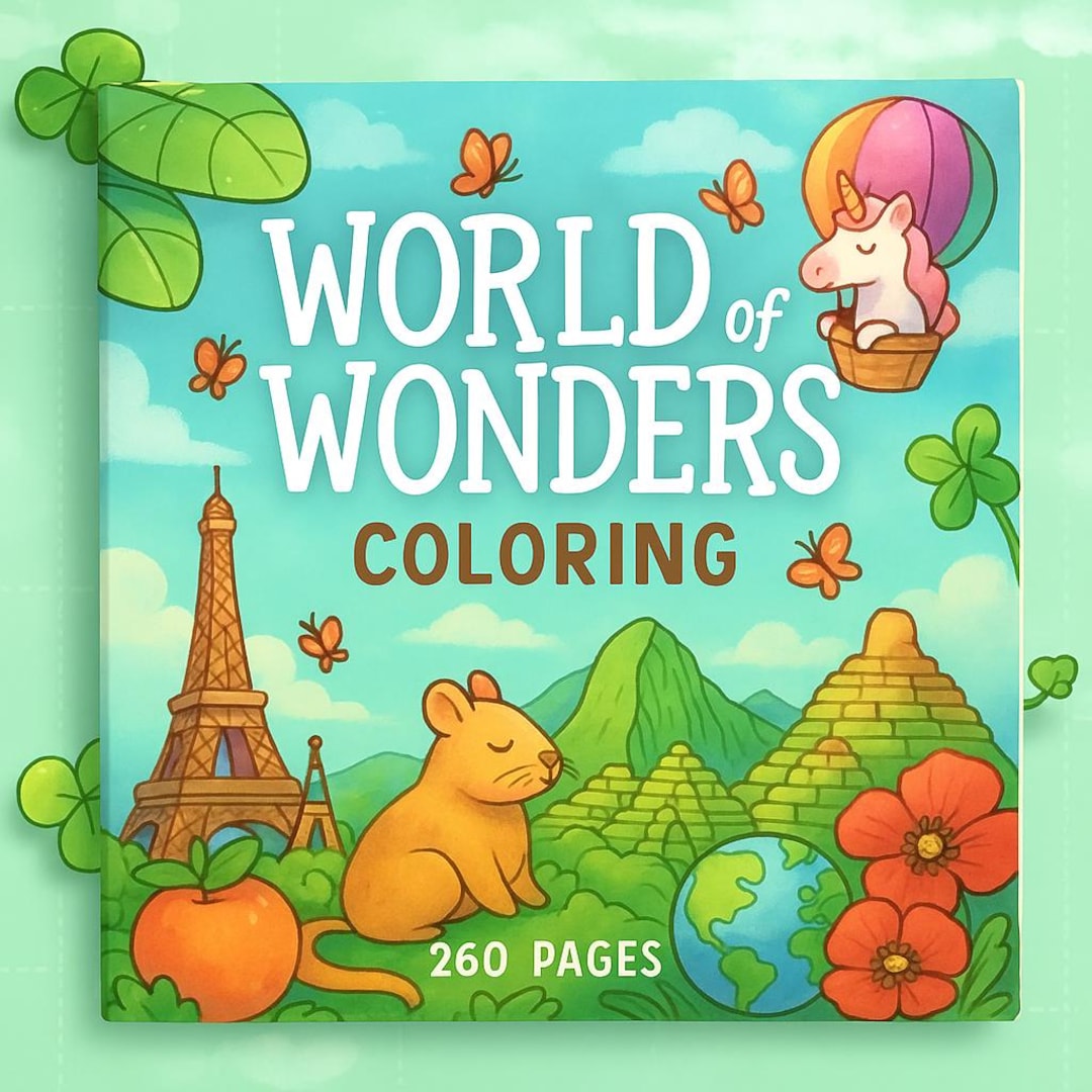 World of Wonders Coloring Book for Adults 260 Pages, Cozy Stress Relief ...