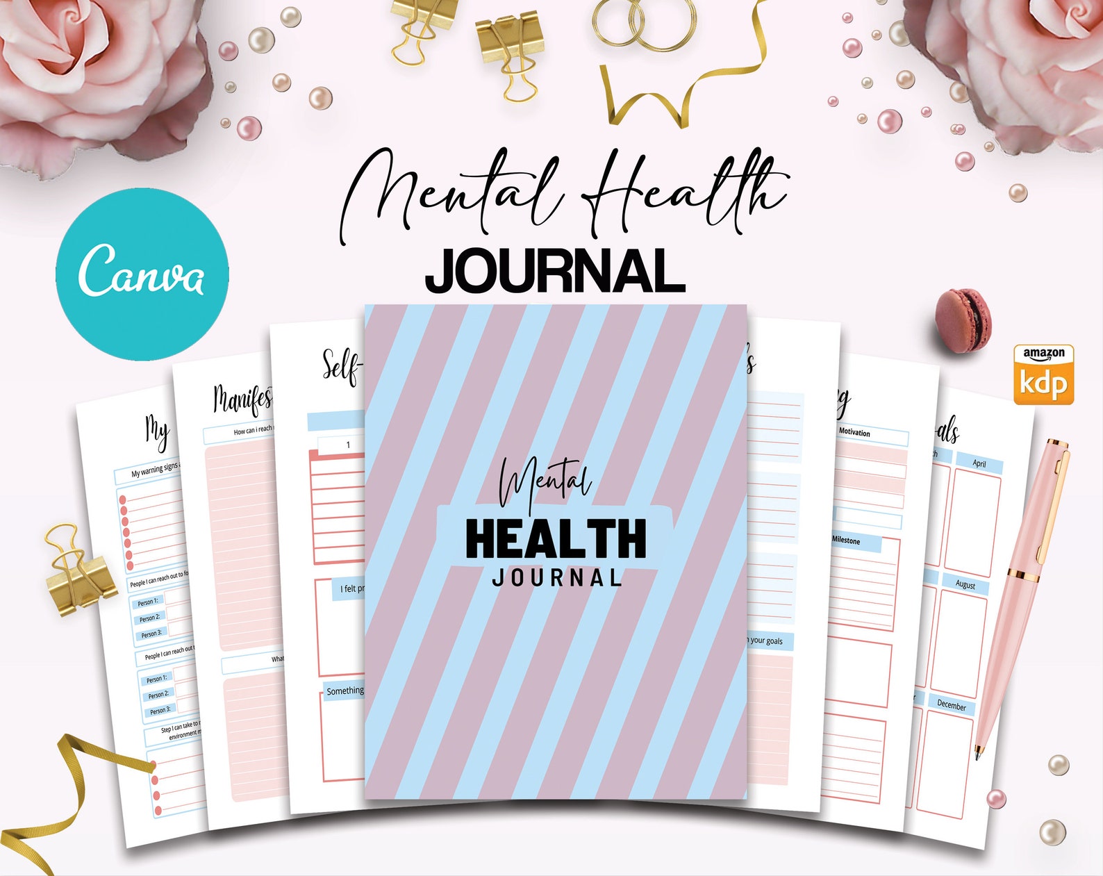 Mental Health Guided Therapy Journal With Prompts 60 Editable Templates ...