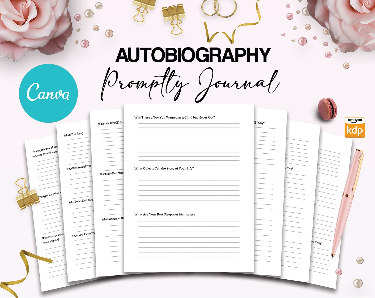 Autobiography Promptly Journal With 500 Questions 100 Editable ...