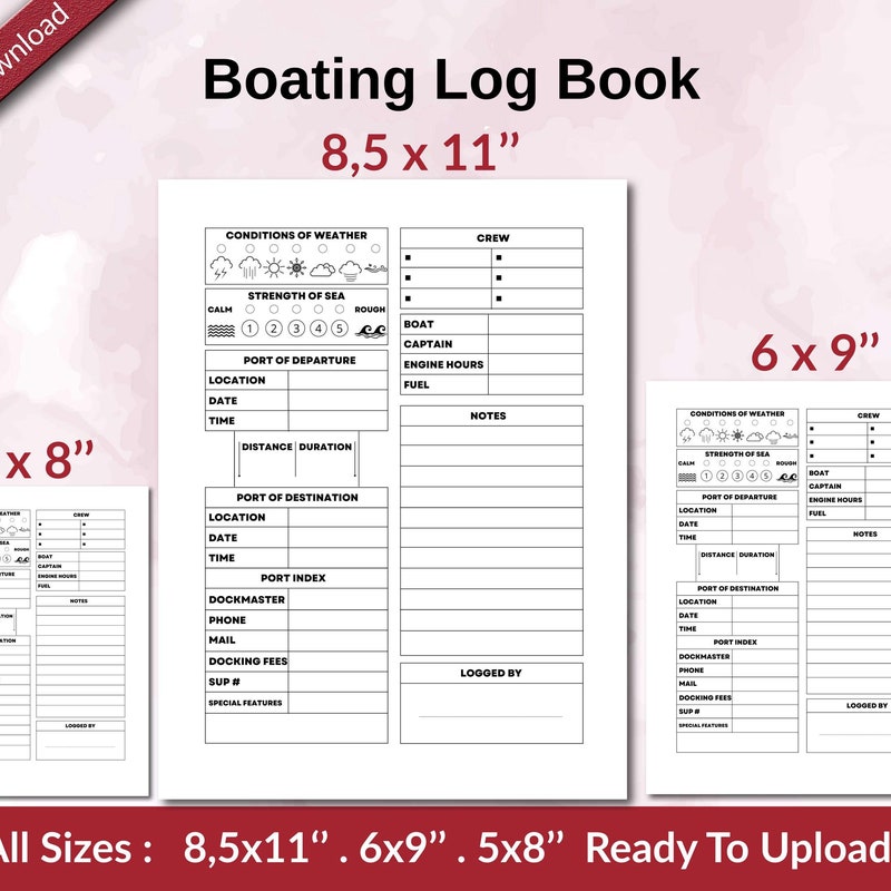 Sailing Log Book - Etsy