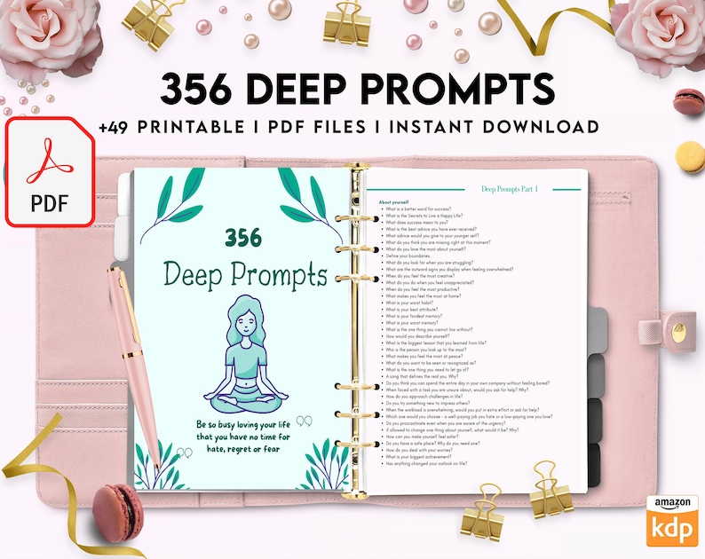 365 Prompts Journal Mental Health Journal Self Care Journal - Etsy