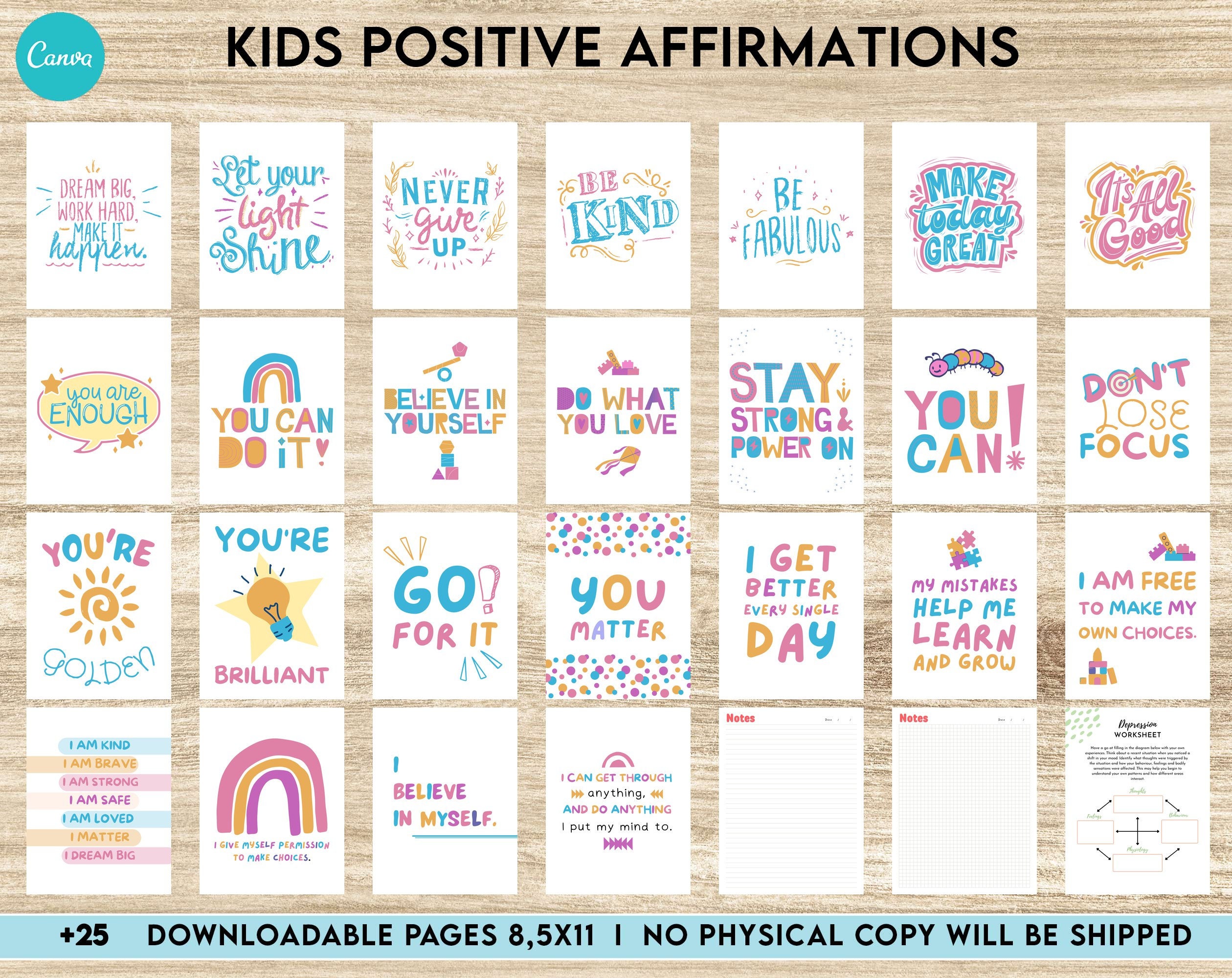 Kids Positive Affirmations Kids Self Confidence Kids - Etsy