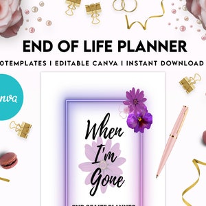 End of Life Planner Final Wishes Planner, Emergency Binder Editable ...