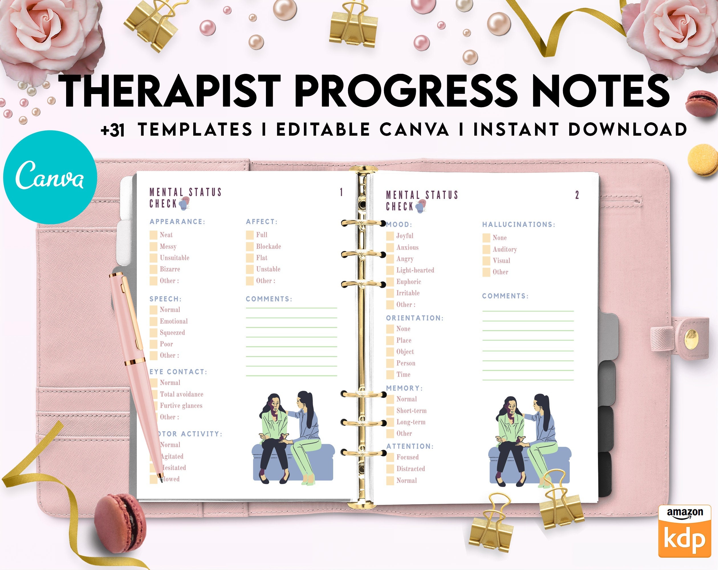 Progress Notes for Therapists Editable Templates Therapy - Etsy