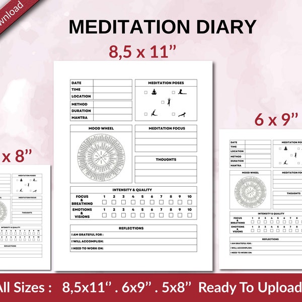 Meditation Tracker Printable - Etsy