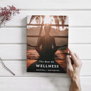 Wellness Yoga Book Cover Template Canva Editable for Notebook Journal ...