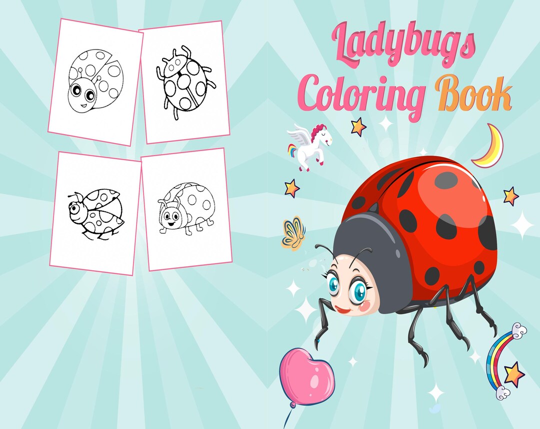 Mariquitas Libro para colorear para niños, 8,5x11 Archivo PDF ...