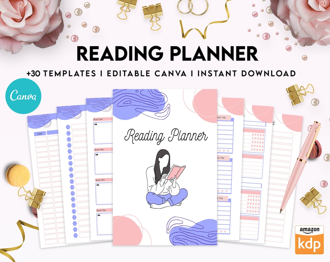 Reading Planner Editable Templates, Reading Journal Tracker, Book ...