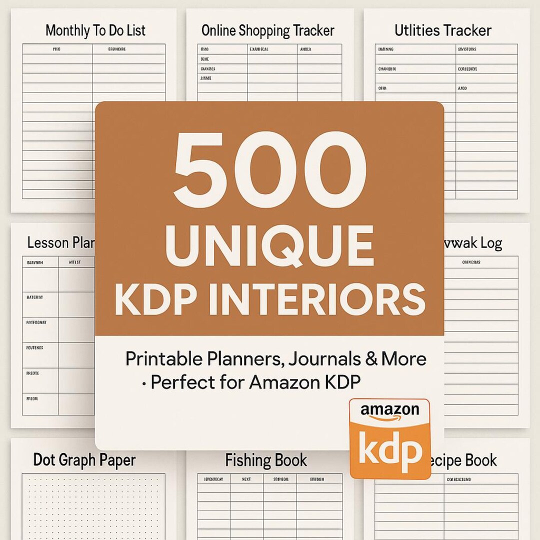 500 Unique Amazon KDP Interiors Bundle, Low Content Books Notebook ...