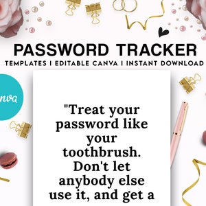 Canva Editable Password Tracker Book Template Commercial Use, Canva KDP ...