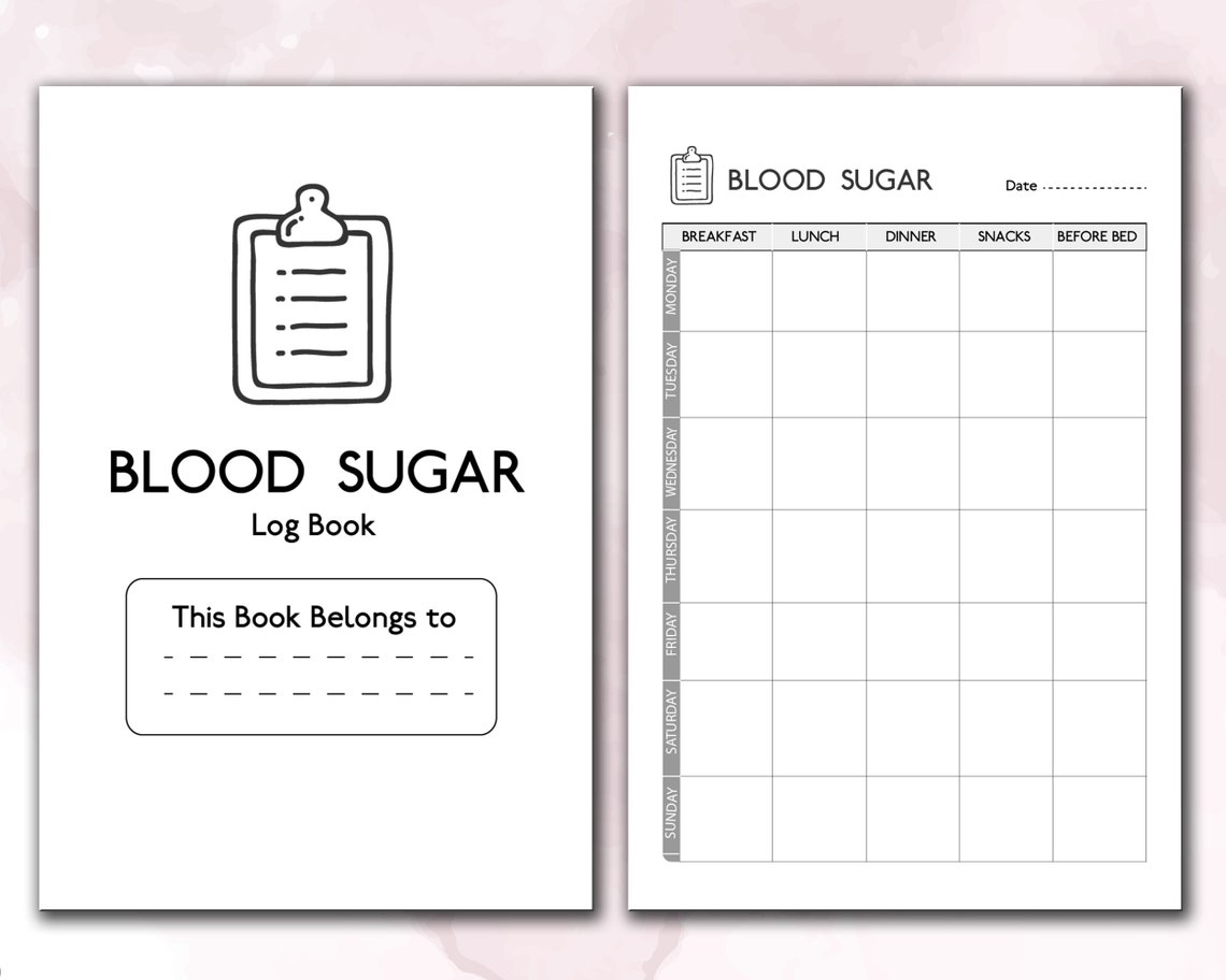 Blood Sugar Log Book 120 Pages Ready to Upload PDF Commercial - Etsy