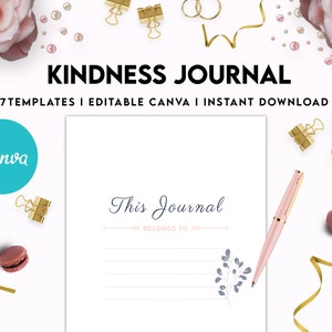 Kindness Journal, Act of Kindness, Therapy Journal , Self Discovery ...