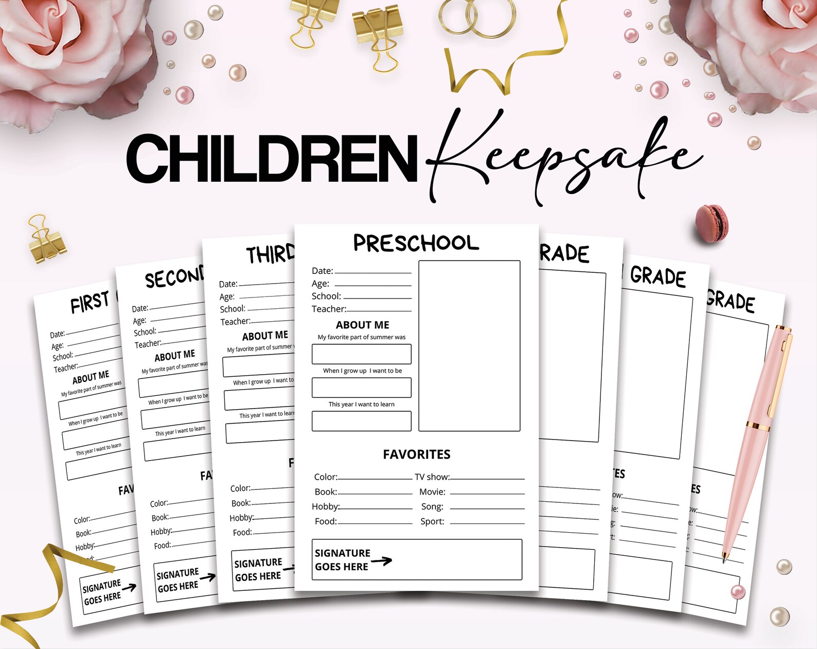 Children Keepsake Logbook Journal 6x9 Canva Editable - Etsy