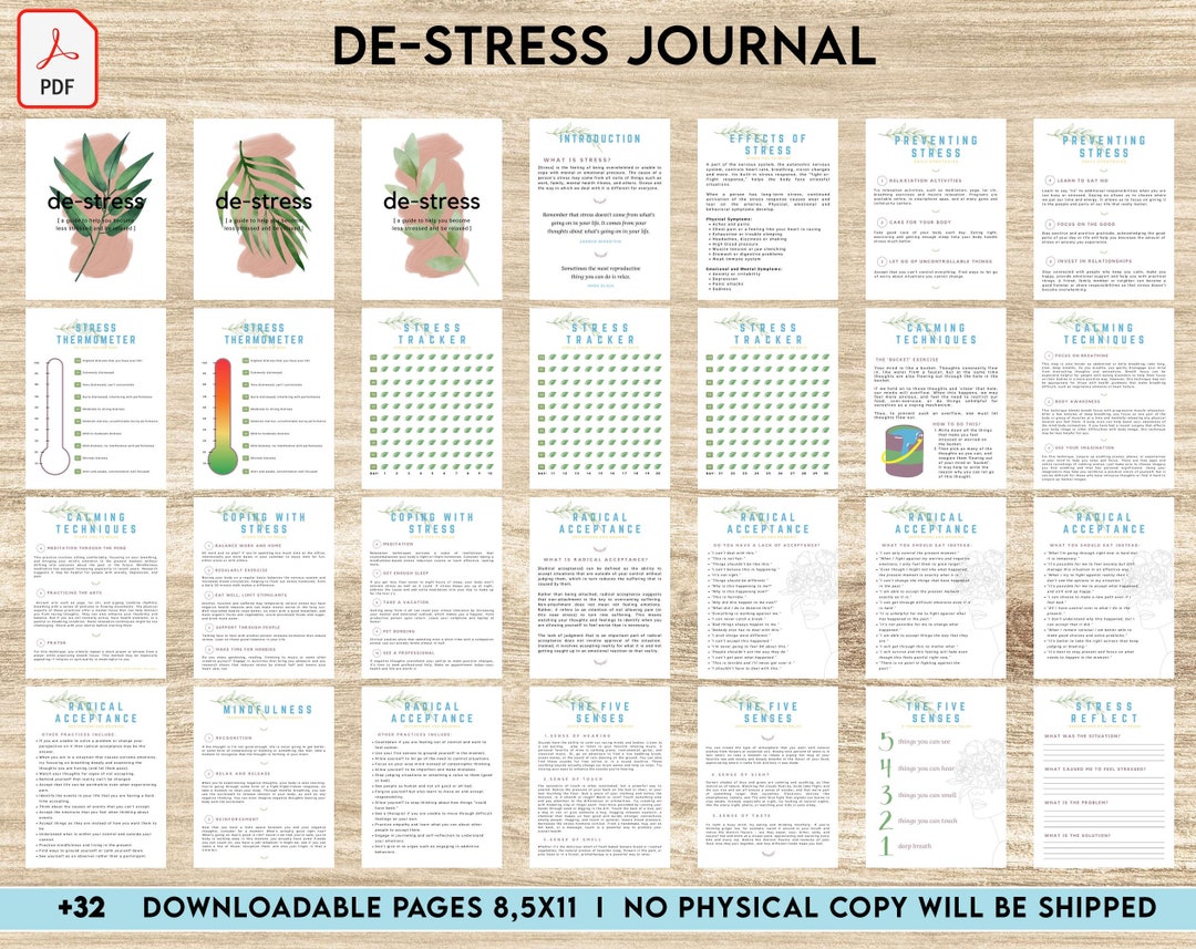 Stress Journal, DBT Distress Tolerance, DBT Skills, Therapy Journal ...