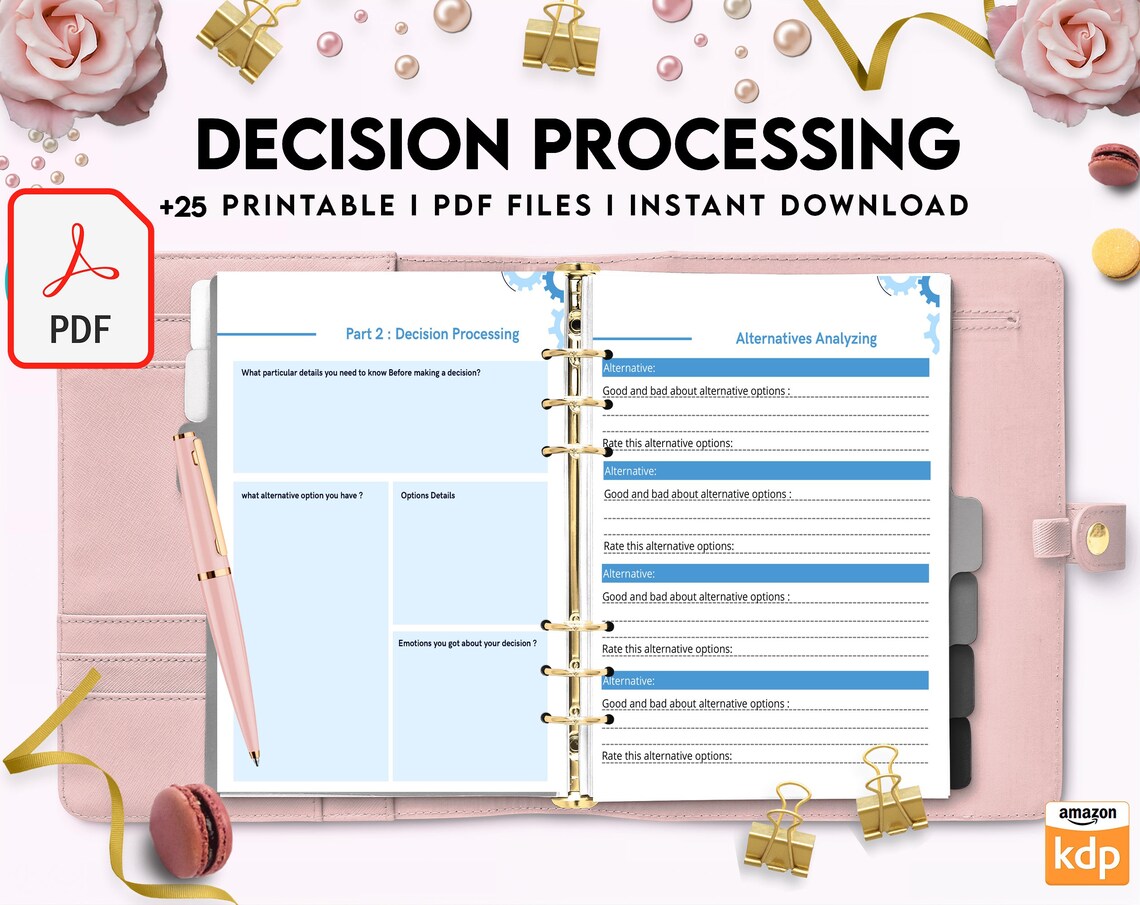 Make a Decision Aid Printable Interactive Worksheet Journal Inserts ...