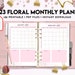 2023 Floral Monthly Planner, Dated 2023 Planner Calendar Printable ...