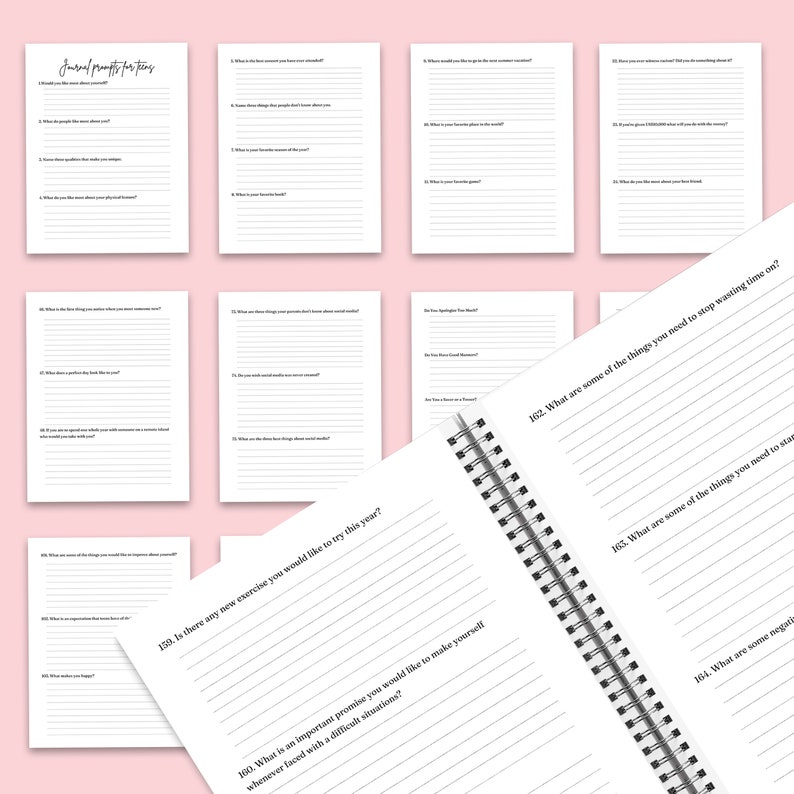 Teens Self-discovery Promptly Journal 51 Editable Templates, 8.5x11 ...
