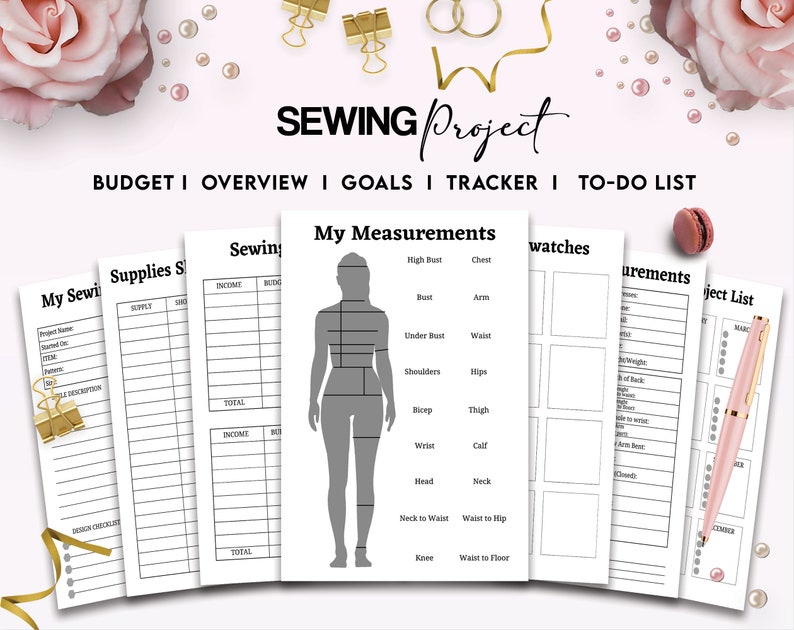 Sewing Projects Planner & Organizer 27 Editable Templates for - Etsy