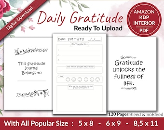 Daily Gratitude Journal 120 Pages Ready to Upload PDF - Etsy