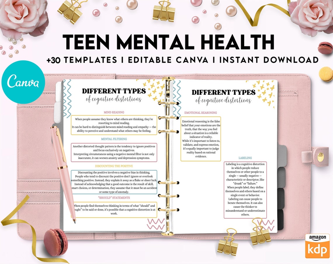 Teen Mental Health Teen Therapy Journal Teen Coping Skills - Etsy