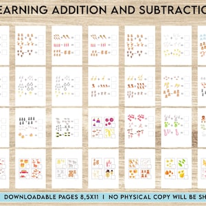 Learning Addition and Subtraction Activity Book PDF File 8.5x11 Inch ...
