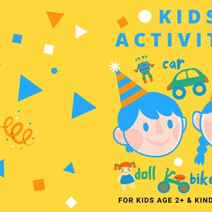 Kids Activities Book Cover Template Canva Editable for Notebook Journal ...