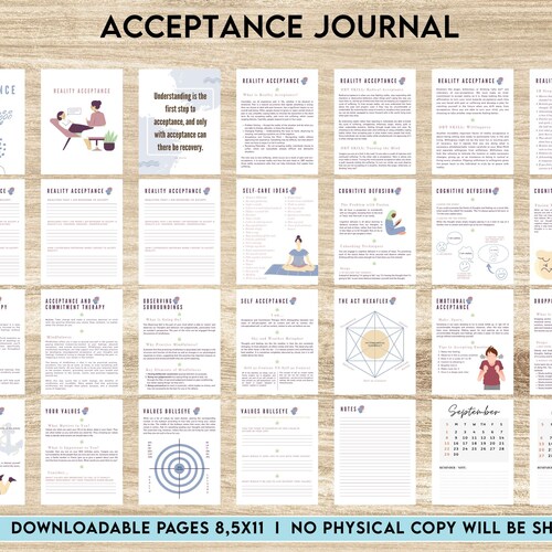 Acceptance Journal Therapy Journal Self Care Planner - Etsy