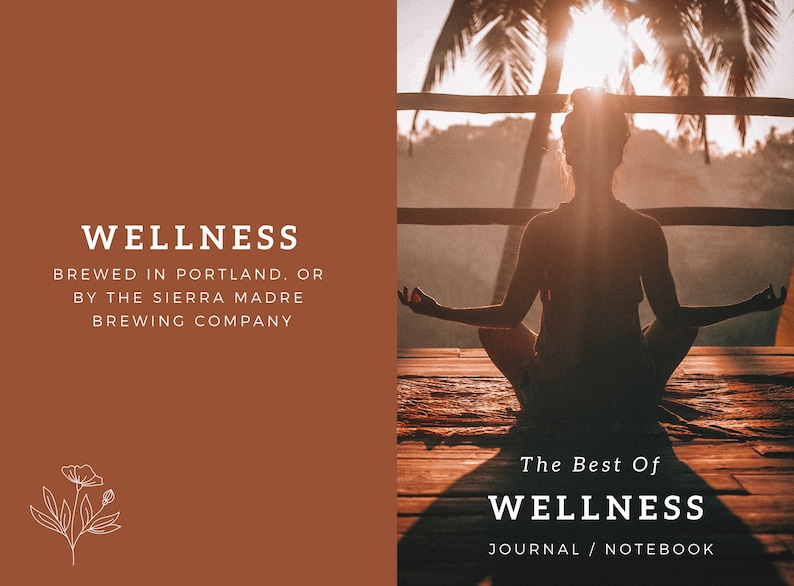 Wellness Yoga Book Cover Template Canva Editable for Notebook - Etsy