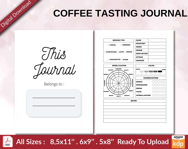 COFFEE Tasting Journal 120 Pages Ready to Upload PDF Used as - Etsy