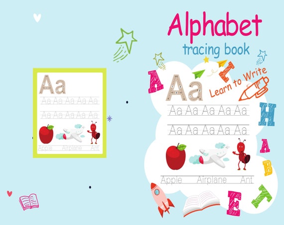 Alphabet Tracing Activity Book PDF File 8.5x11 Inch for Kids - Etsy